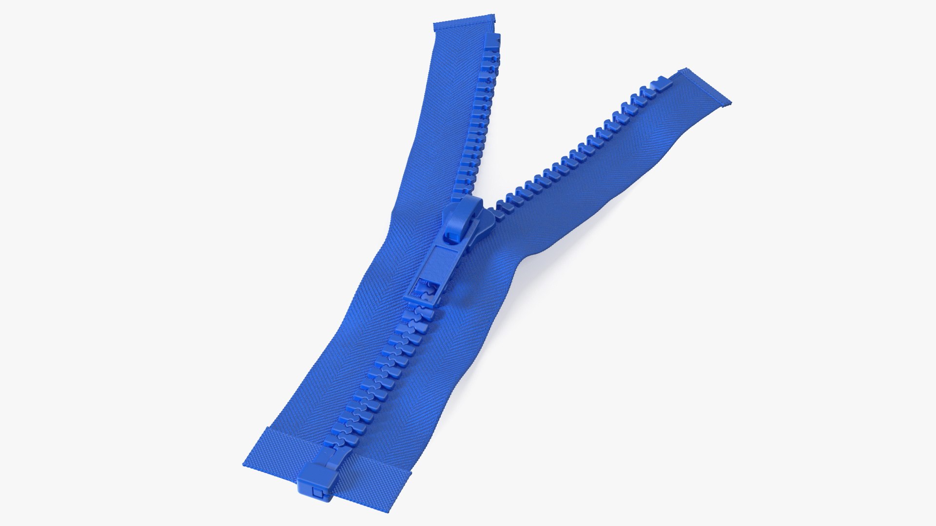 Zíper de plástico dupla face aberto azul Modelo 3D - TurboSquid 1796070