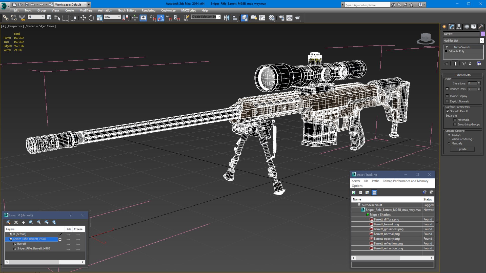 Sniper Rifle Barrett M98B 3D model - TurboSquid 1989353