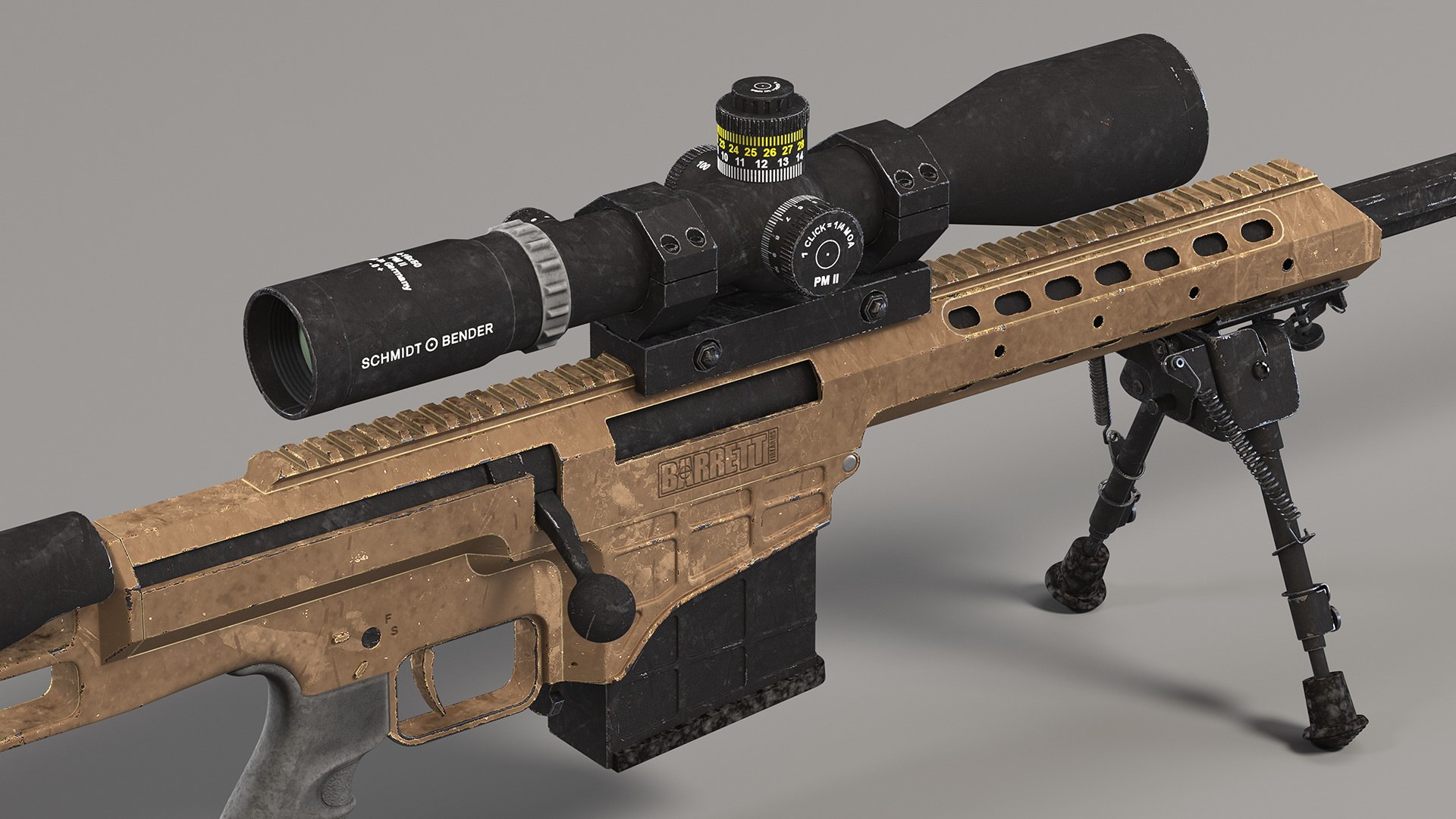 Sniper Rifle Barrett M98B 3D model - TurboSquid 1989353