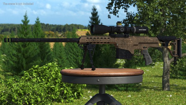 modelo 3d Rifle de francotirador Barrett M98B - TurboSquid 1989353