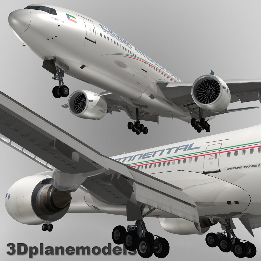 3d Model Boeing 777-200lr