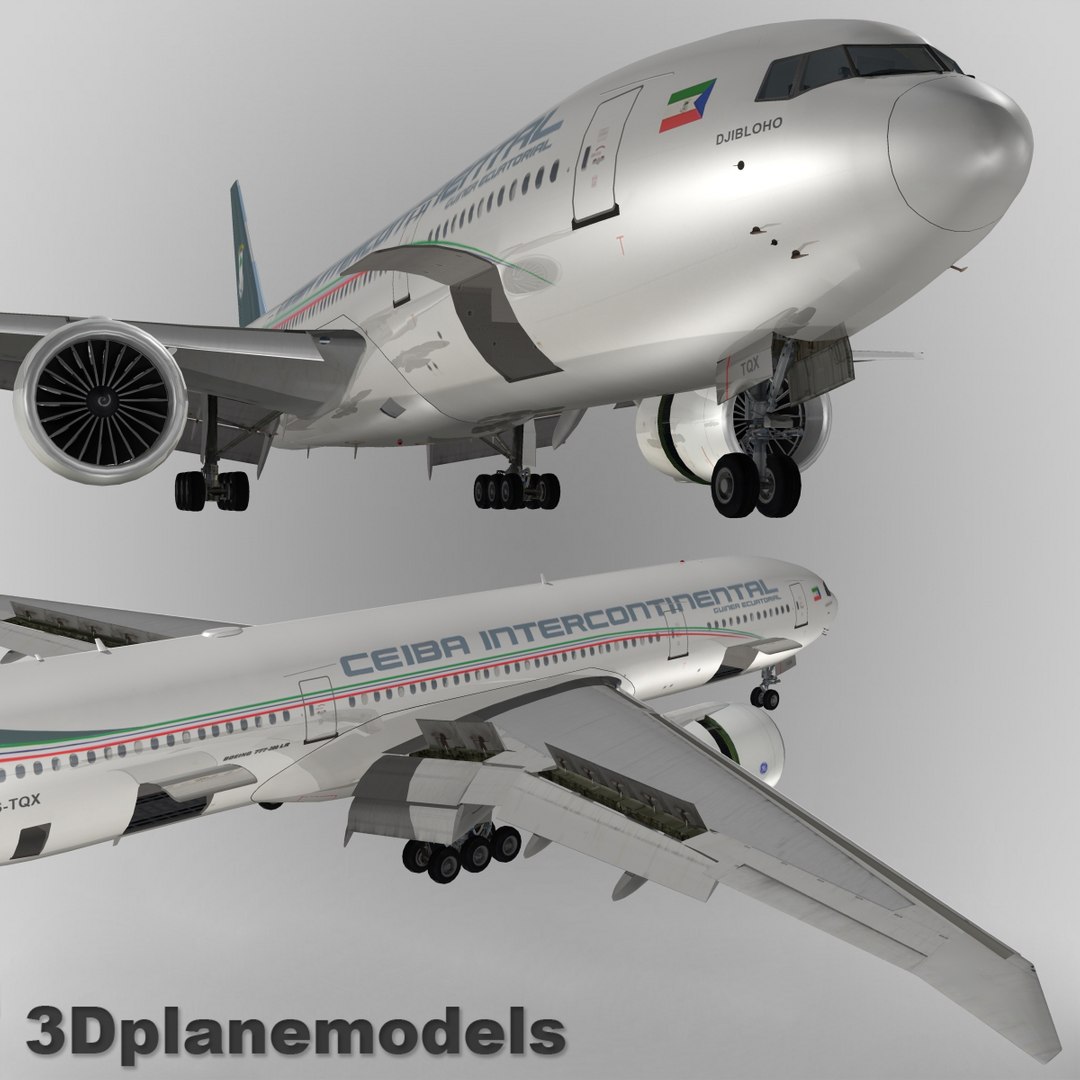 3d Model Boeing 777-200lr