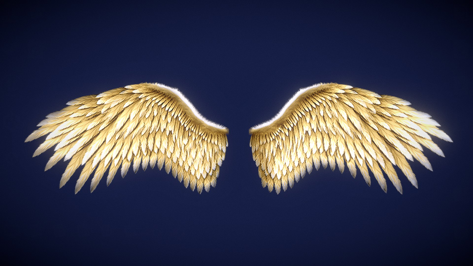 Low Poly Animated Golden Wings 3D - TurboSquid 1973717