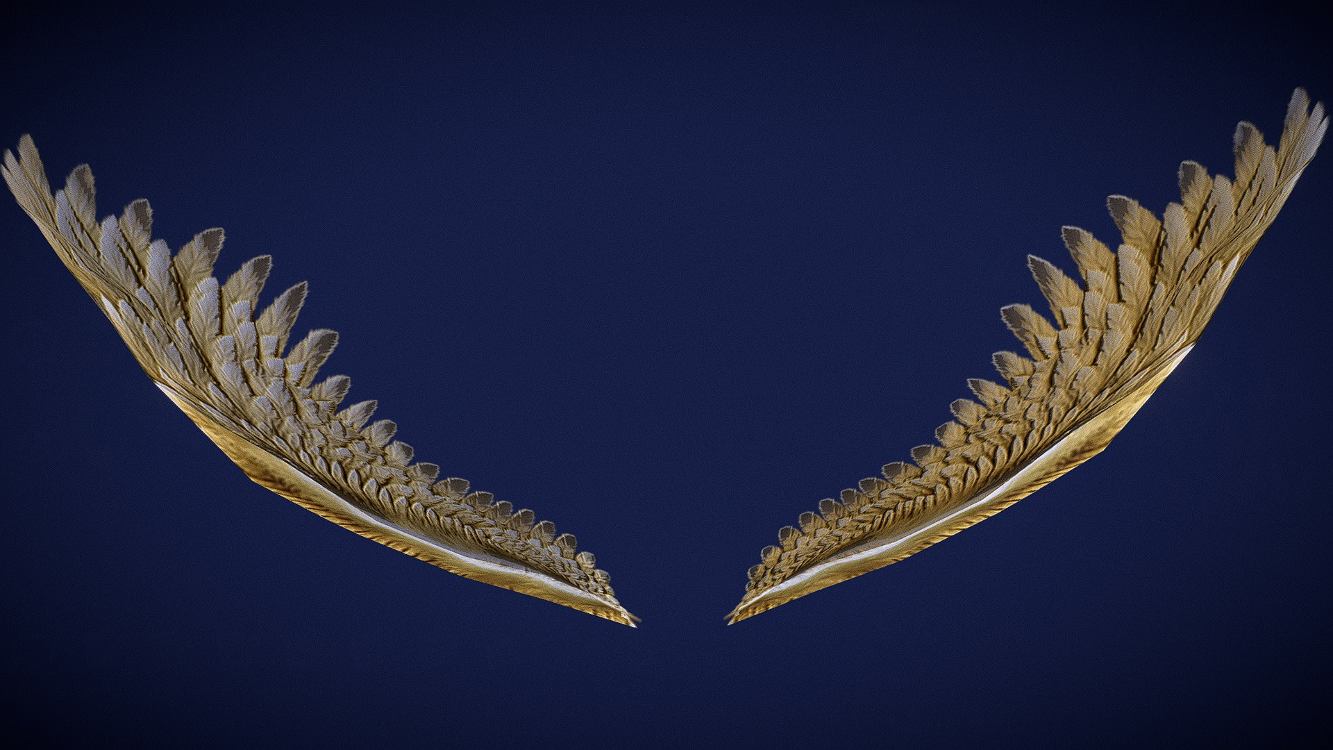 Low Poly Animated Golden Wings 3D - TurboSquid 1973717