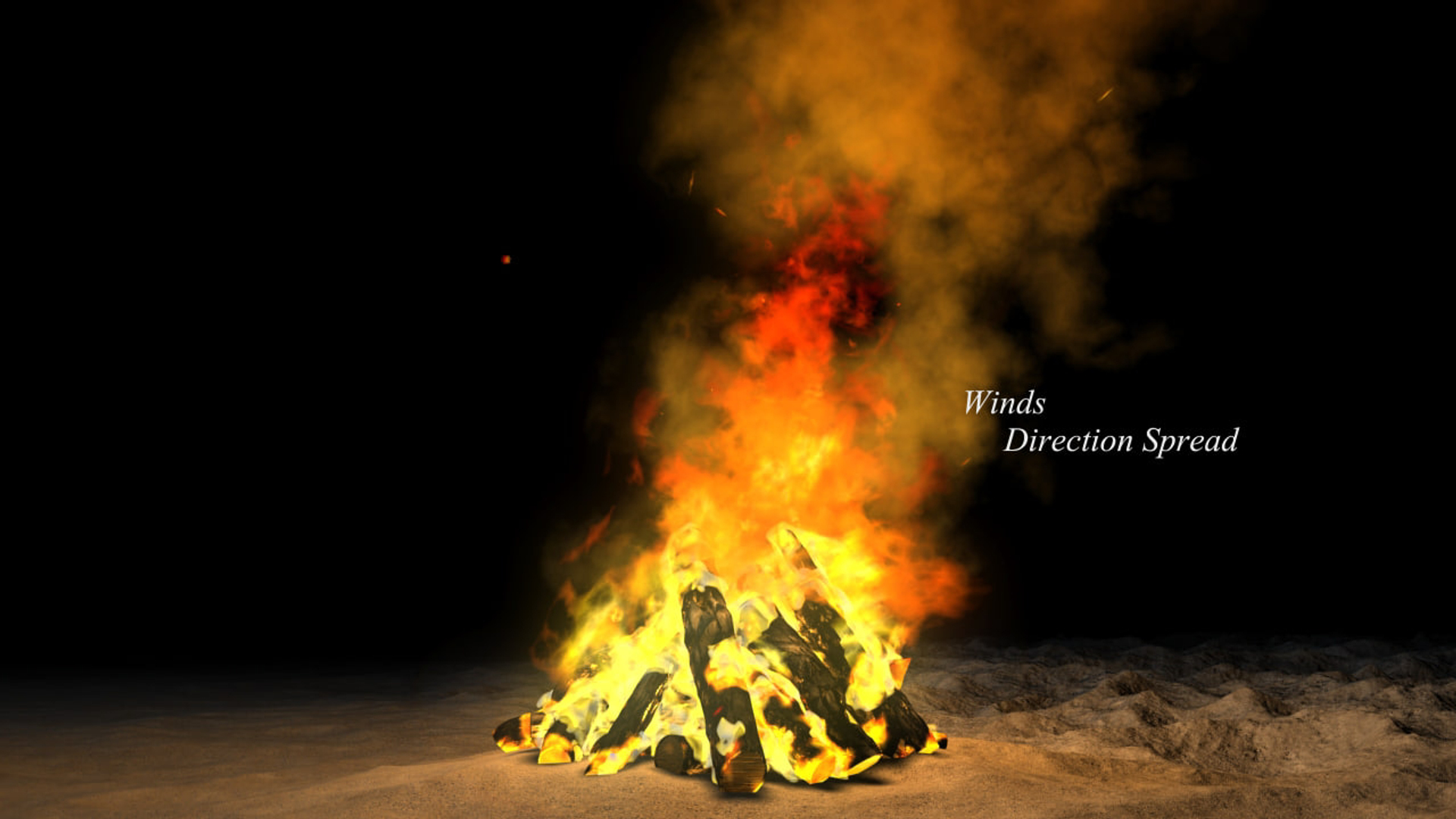 3d Model Bonfire Sparks Smoke
