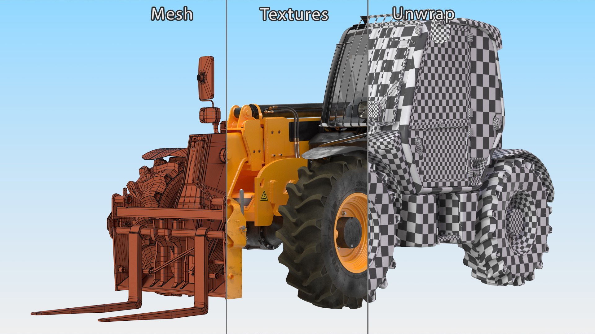 Telescopic Handler Forklift Generic Rigged For Cinema 4D 3D Model ...