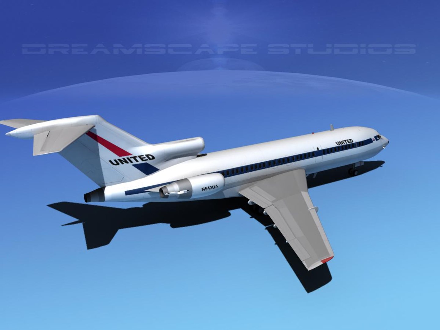 Airline Boeing 727 727-100 3d Max