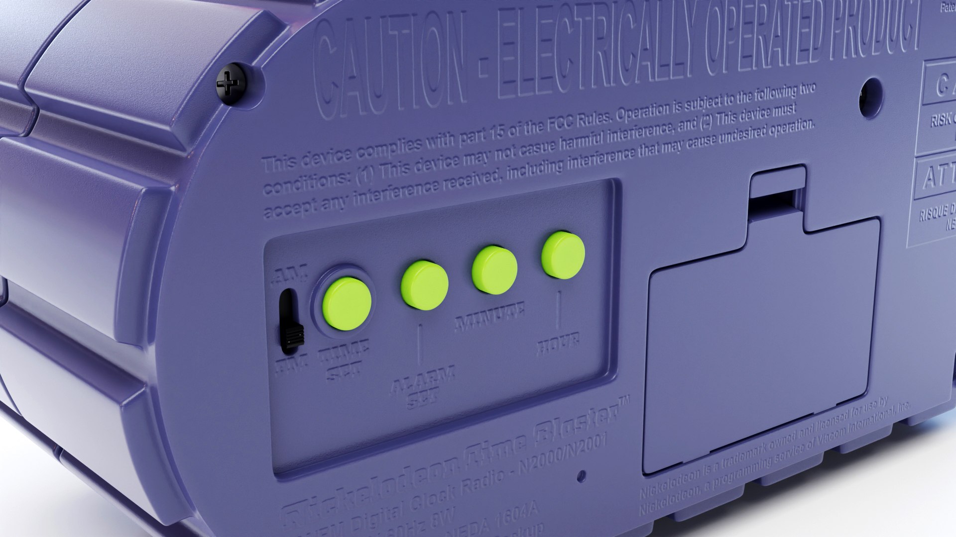 3D Nickelodeon Time Blaster Alarm Clock Radio Model - TurboSquid 1795296