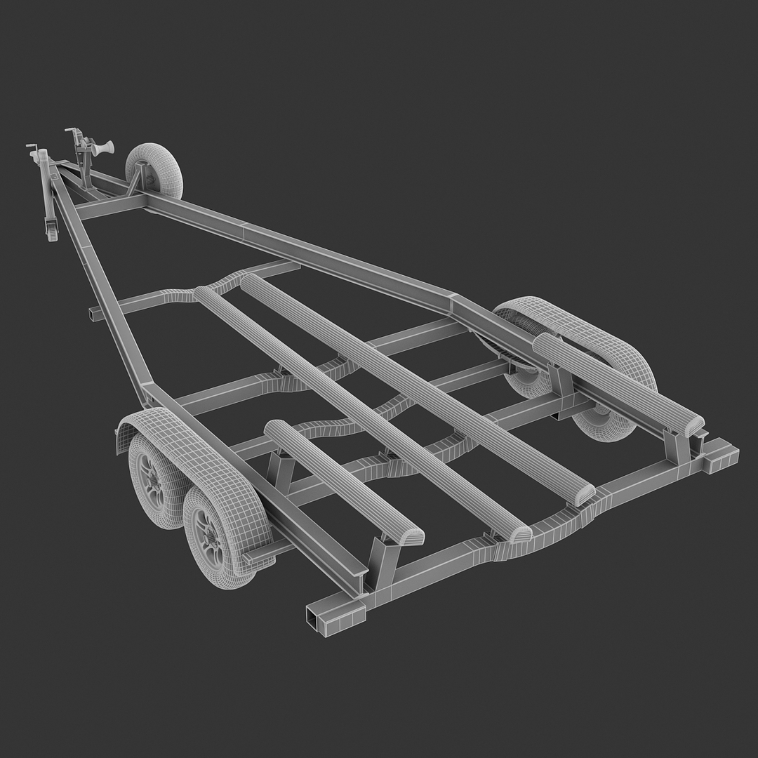 boat trailer coastline 3d model