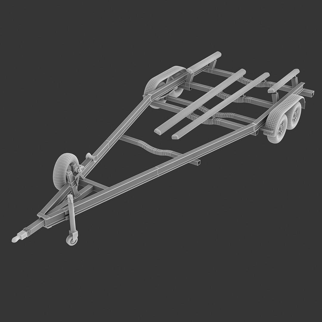 boat trailer coastline 3d model