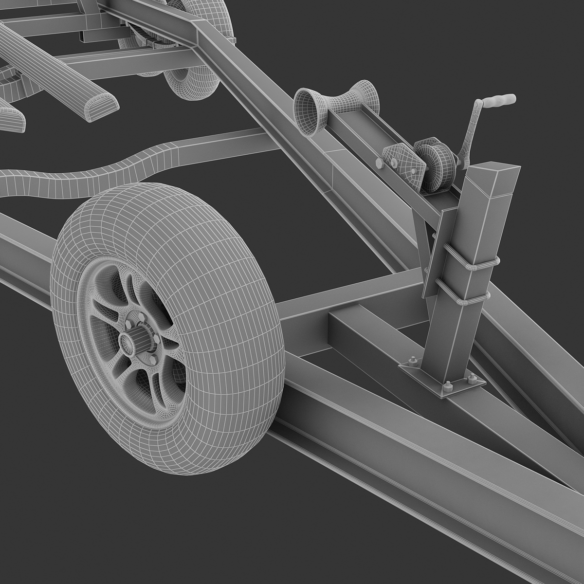 boat trailer coastline 3d model