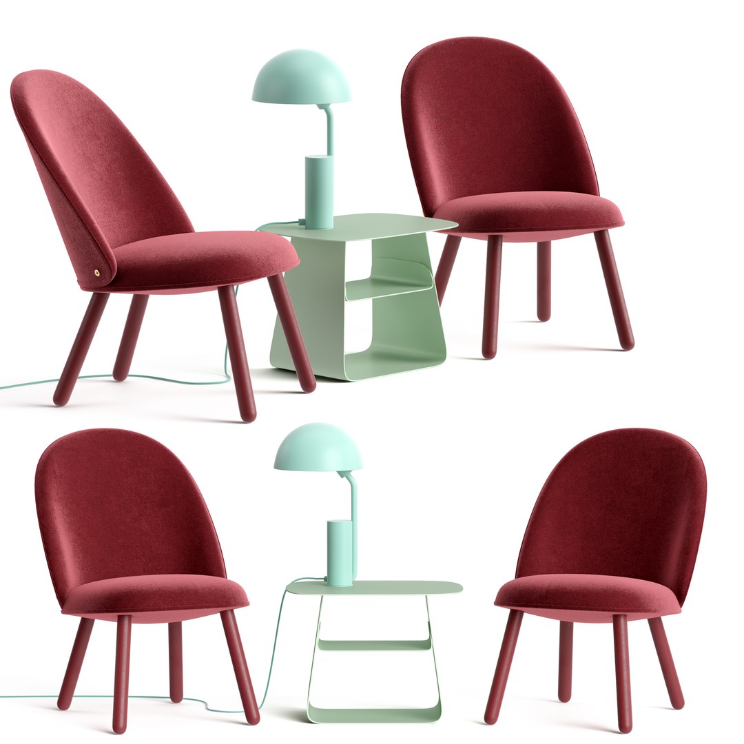 Ace Lounge Chair And Cap Table Lamp Model - TurboSquid 1905205