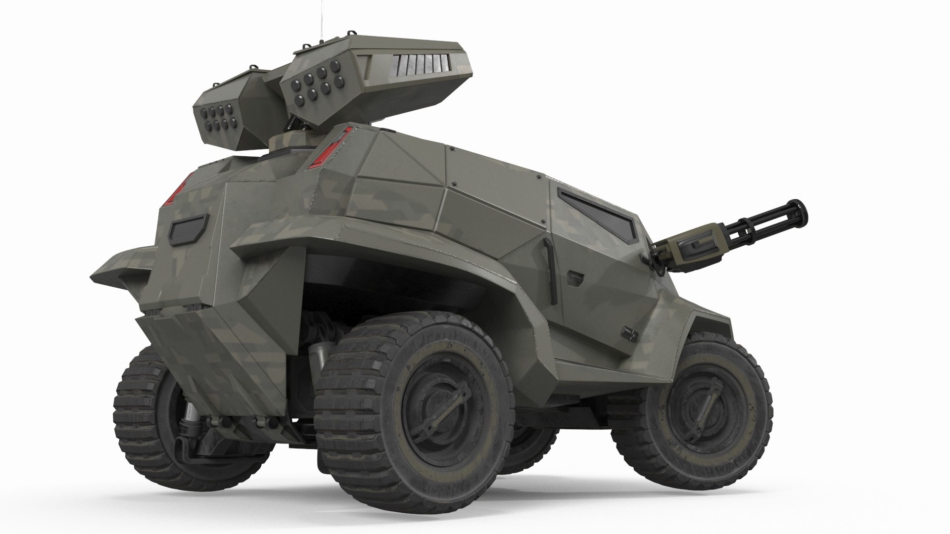 3D Futuristic Military Vehicle Khaki Color Rigged For Cinema 4D Model ...