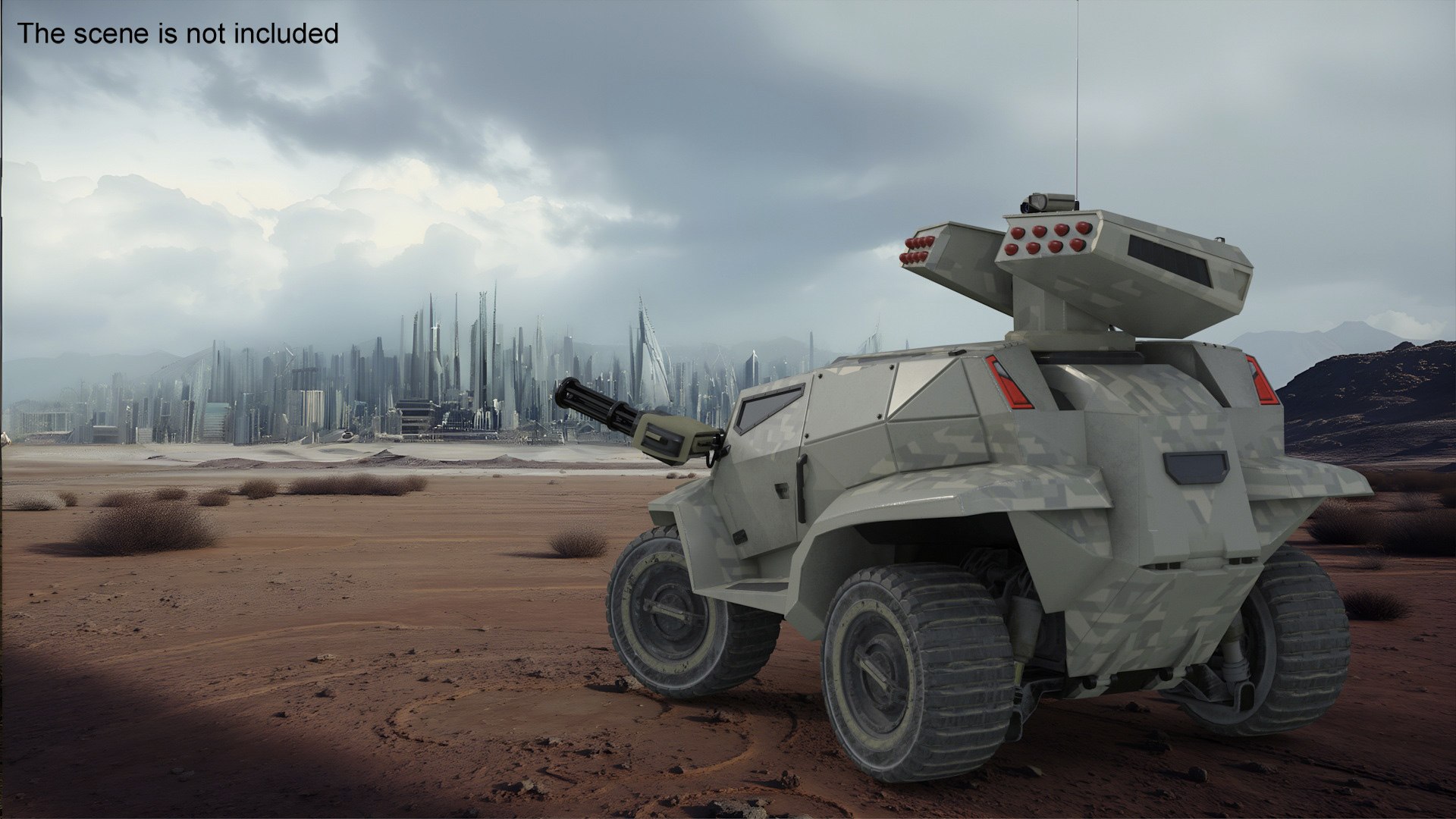 3D Futuristic Military Vehicle Khaki Color Rigged For Cinema 4D Model ...