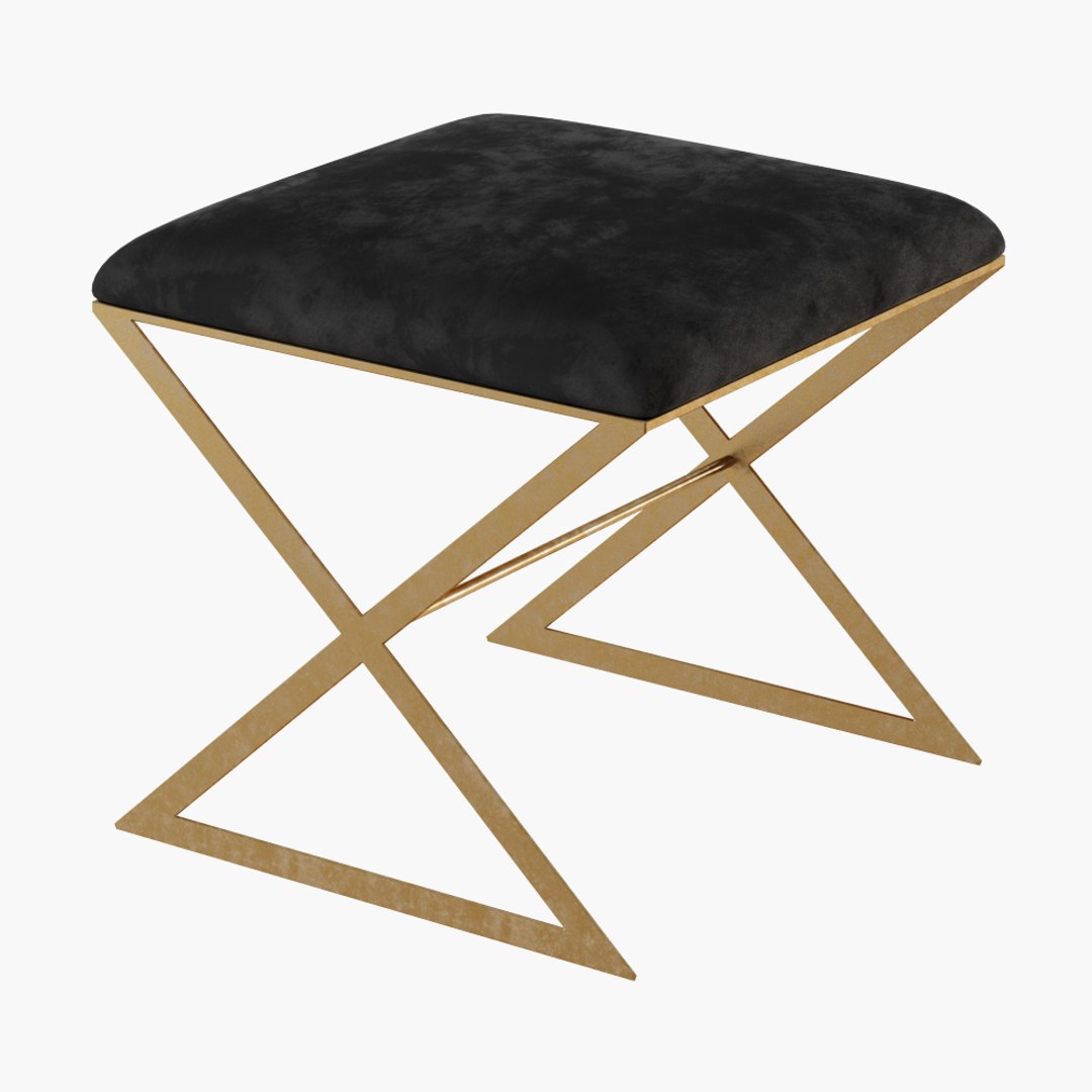 3D x-side gold leaf stool - TurboSquid 1295060