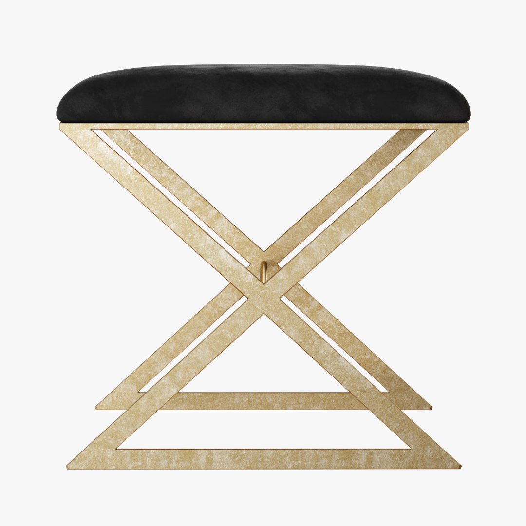 3D x-side gold leaf stool - TurboSquid 1295060