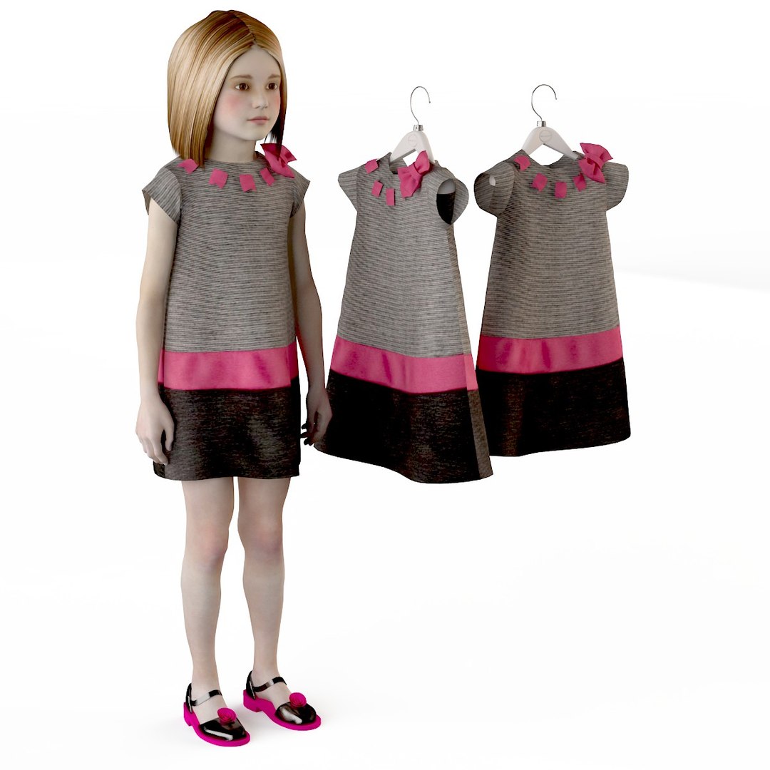 3d fashion child dressed
