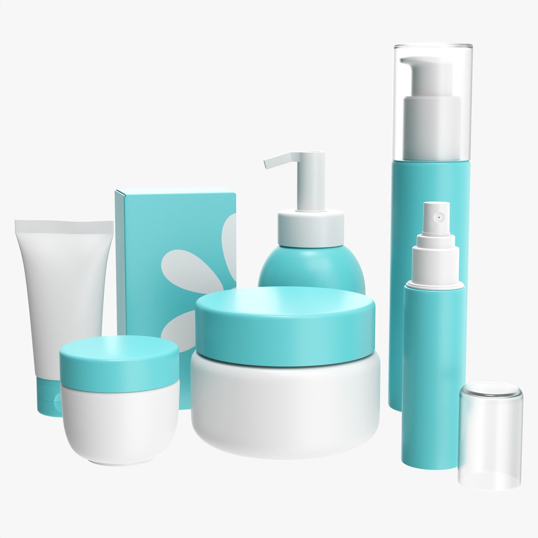 Makeup Removal And Evening Care Mockup 3D Model - TurboSquid 1842909