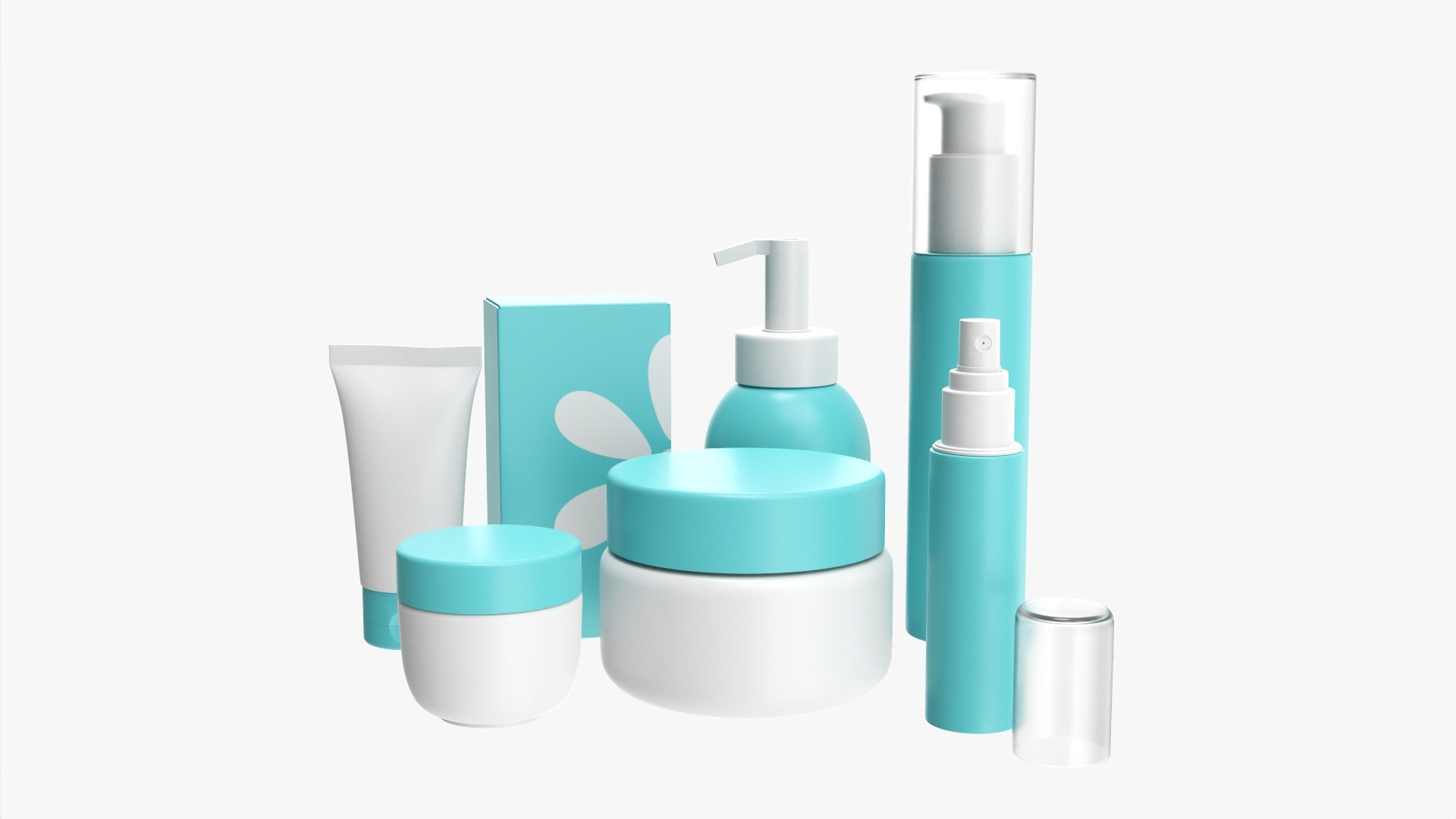 Makeup Removal And Evening Care Mockup 3D Model - TurboSquid 1842909