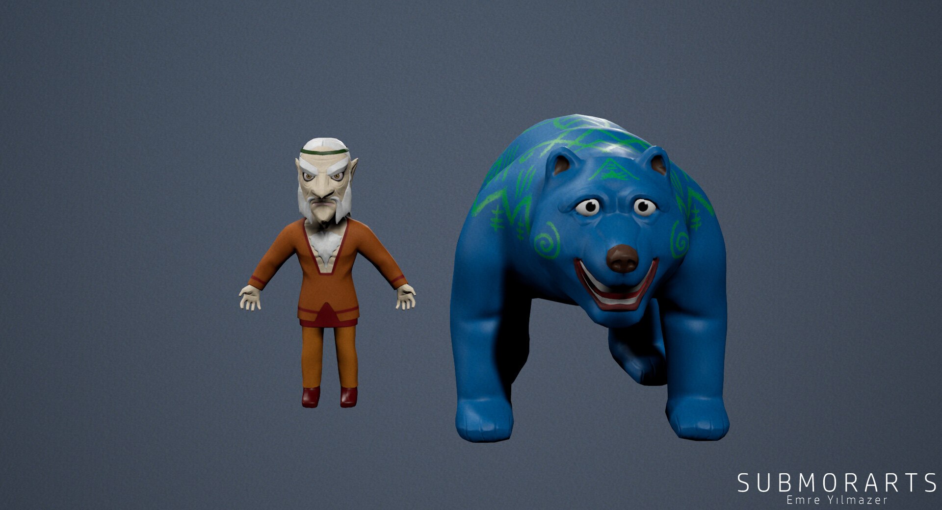 Druid And Bear low-poly 3D model 3D model - TurboSquid 2007683