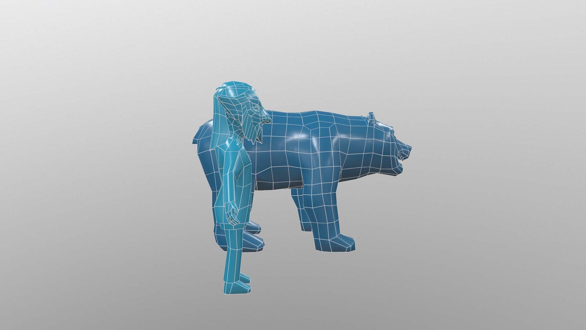 Druid And Bear low-poly 3D model 3D model - TurboSquid 2007683