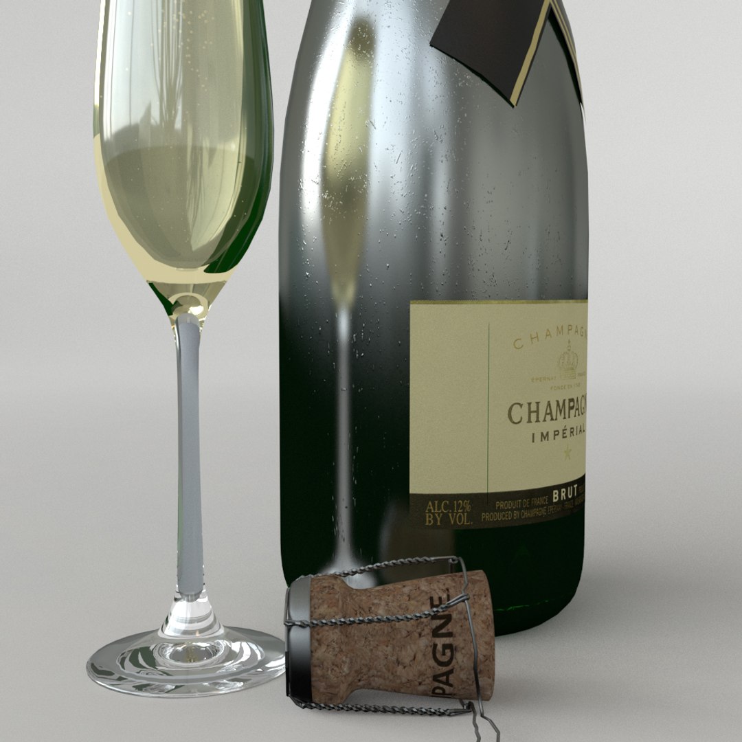 champagne set 3d model