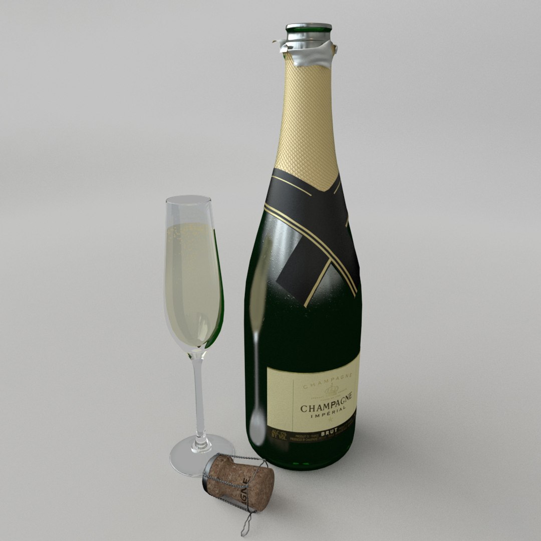 champagne set 3d model