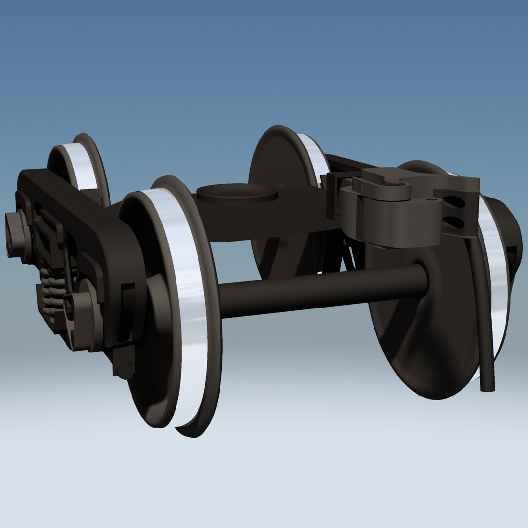 3d Railroad Train Trucks Wheels Model