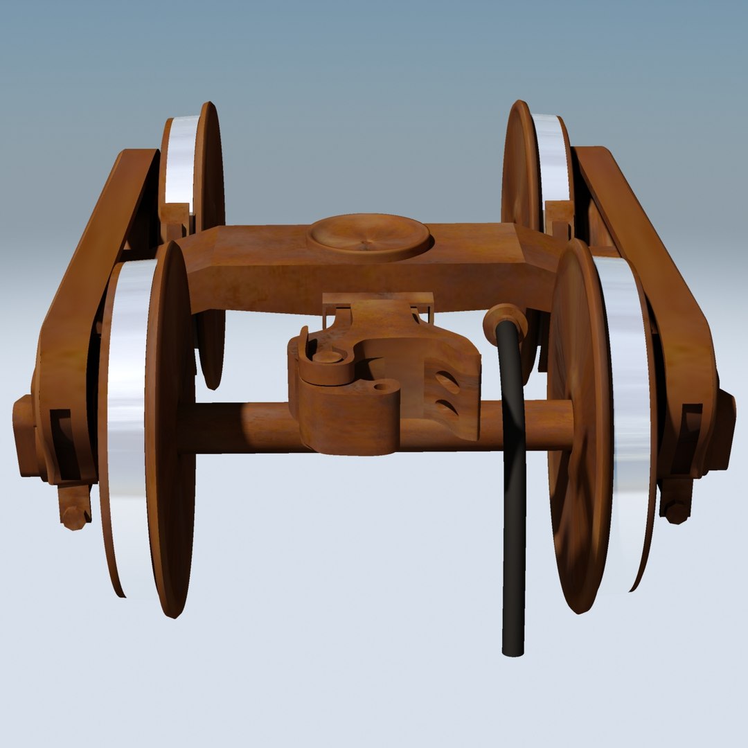 3d Railroad Train Trucks Wheels Model