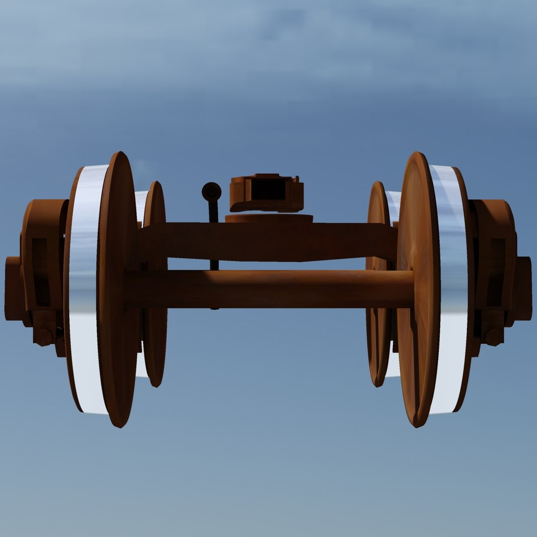3d Railroad Train Trucks Wheels Model