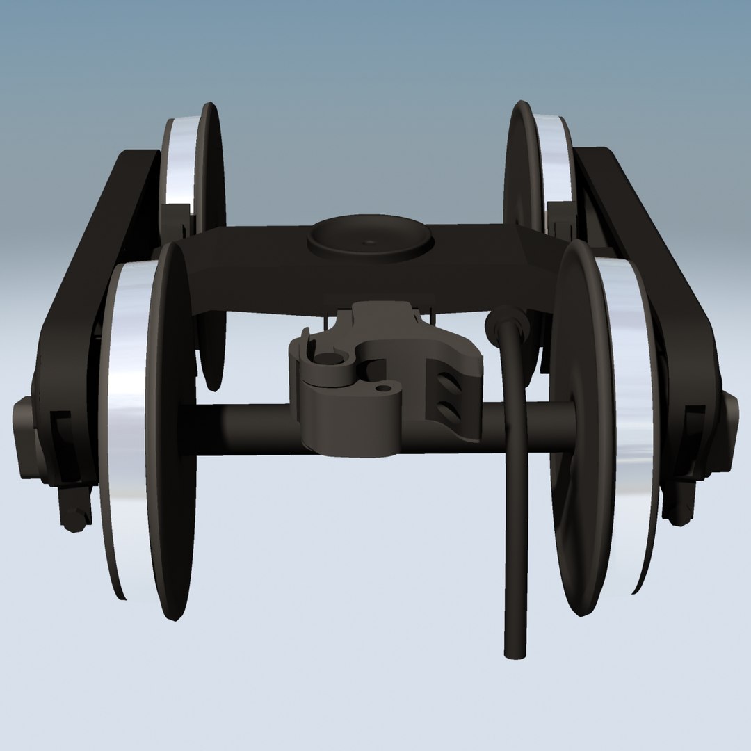 3d Railroad Train Trucks Wheels Model