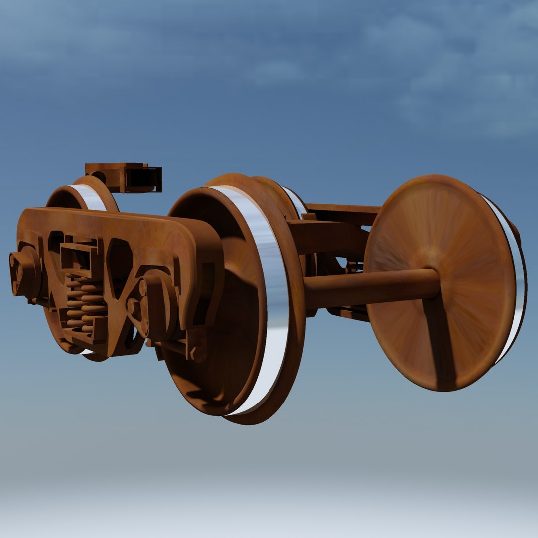 3d Railroad Train Trucks Wheels Model