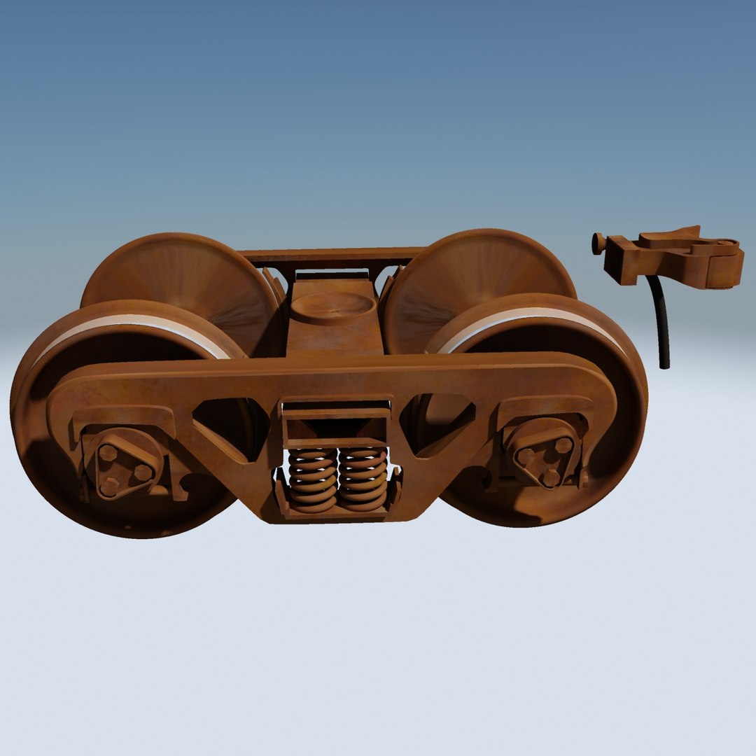 3d Railroad Train Trucks Wheels Model
