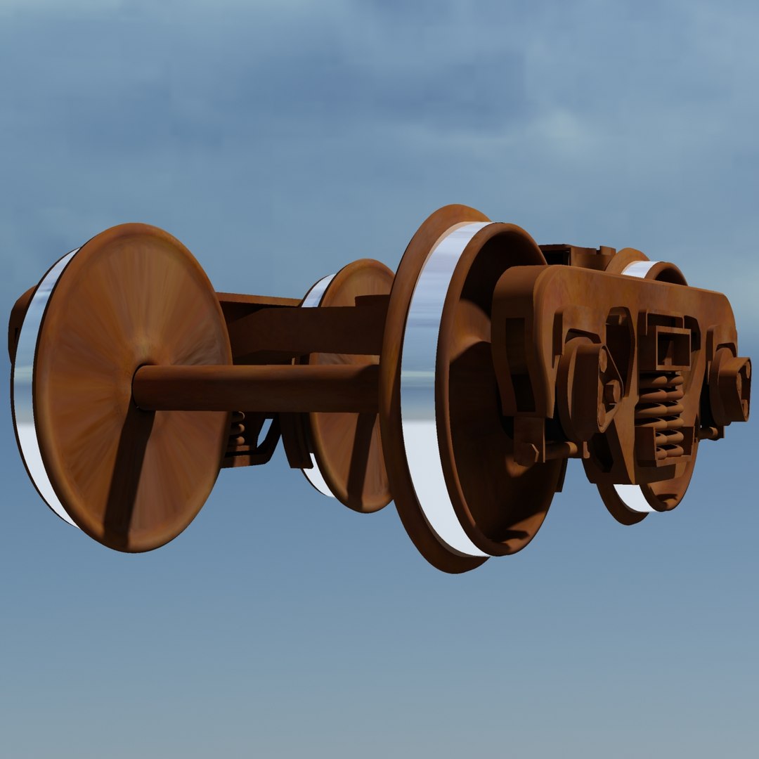 3d Railroad Train Trucks Wheels Model