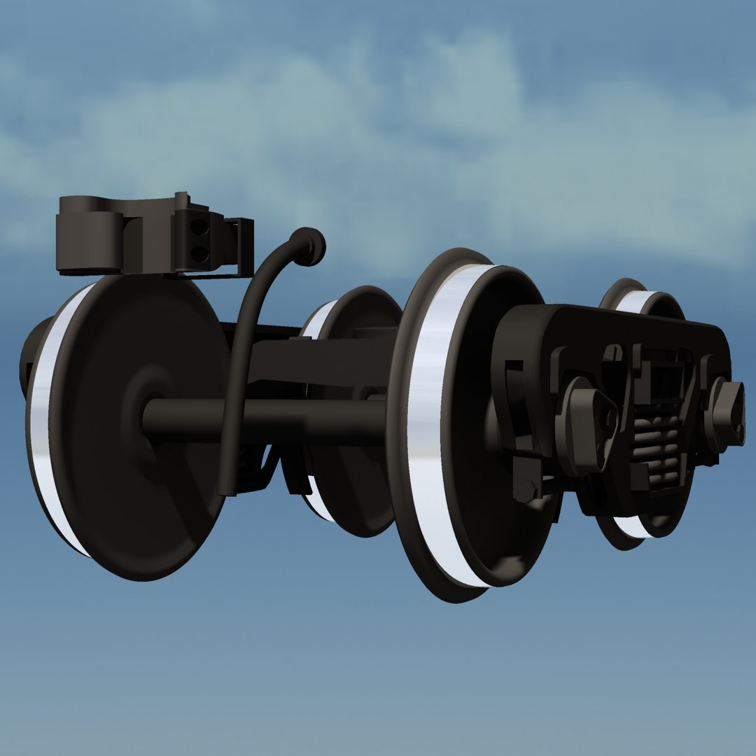3d Railroad Train Trucks Wheels Model