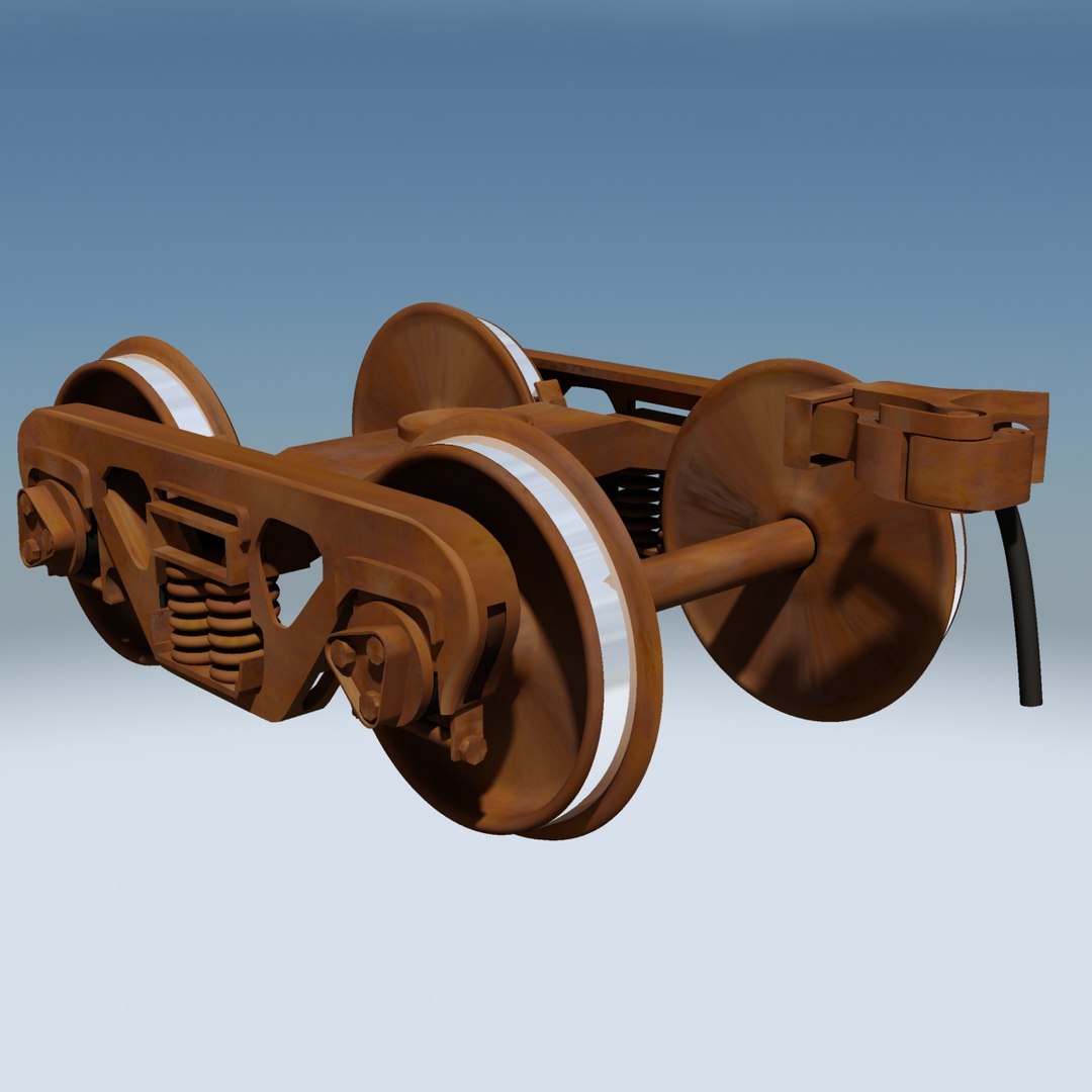 3d Railroad Train Trucks Wheels Model