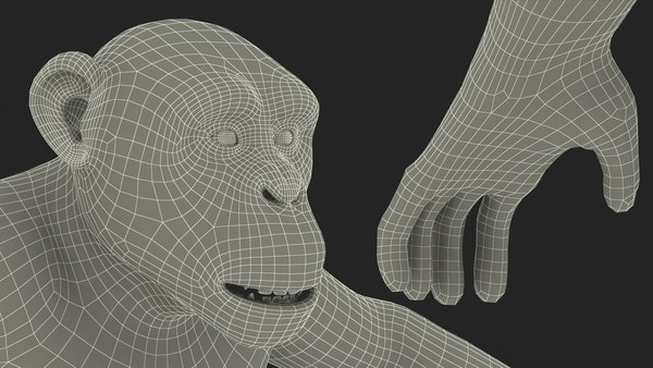 Chimpanzee t-pose dark fur model - TurboSquid 1441047