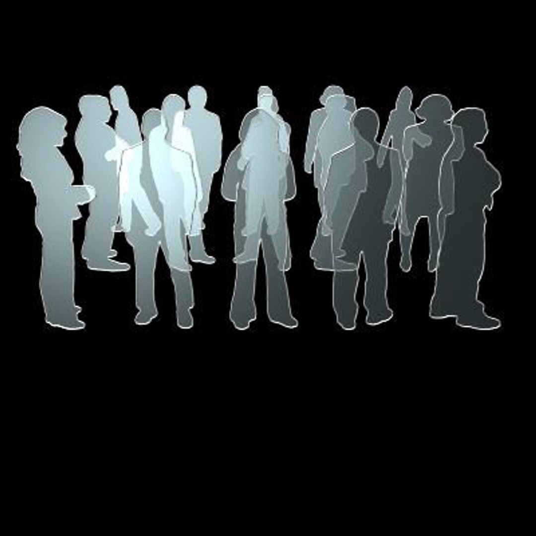 Random Transparent People Architectural 3d Model