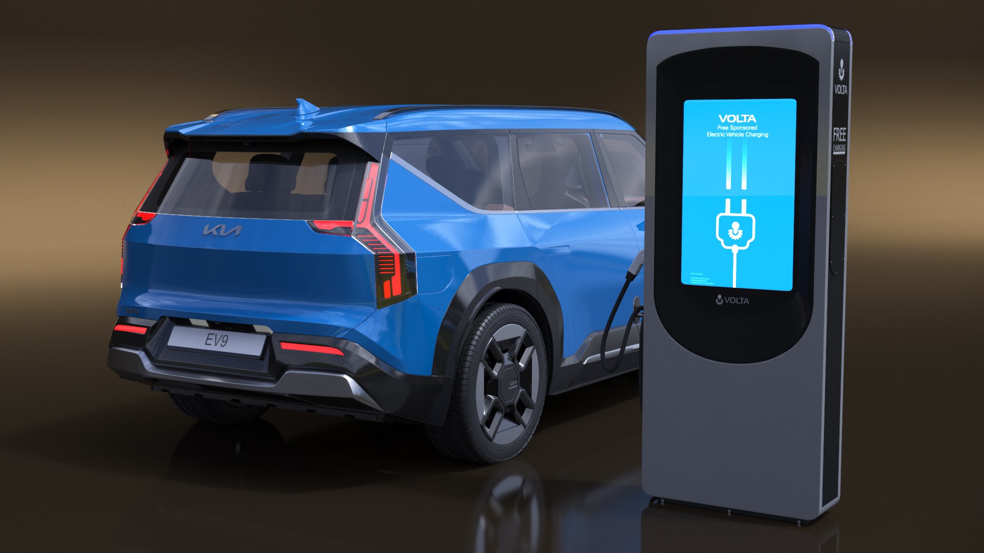 3D KIA EV9 Electric SUV With Charging Station - TurboSquid 2343071