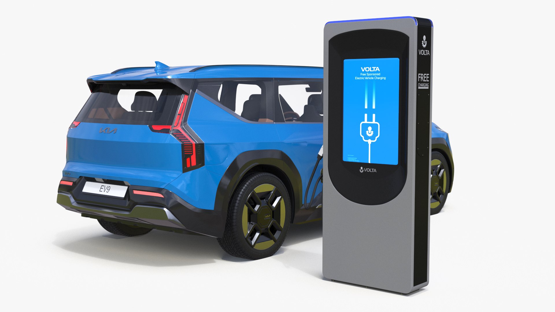3D KIA EV9 Electric SUV With Charging Station - TurboSquid 2343071