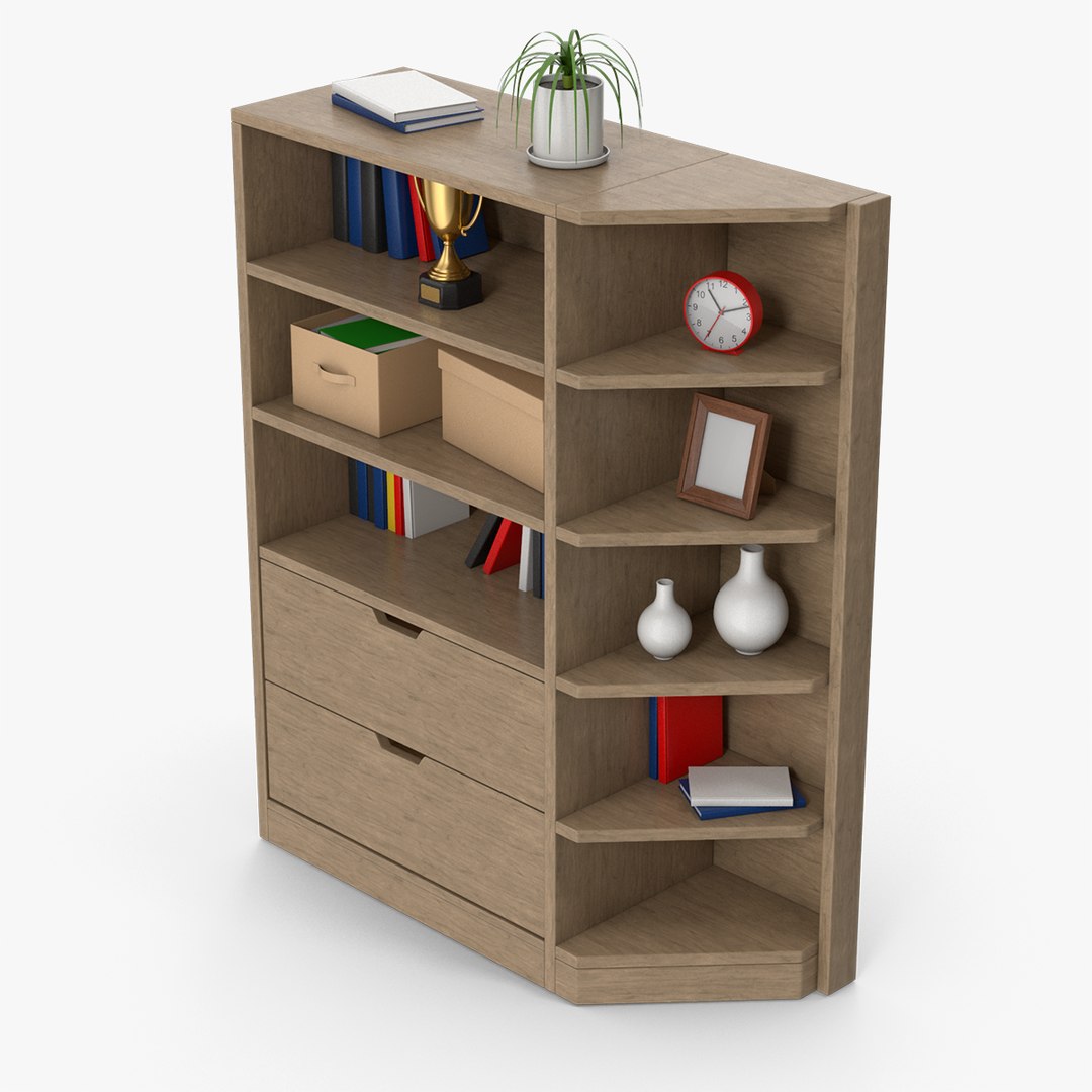 3D Bookcase Cabinet Set Model - TurboSquid 2065682