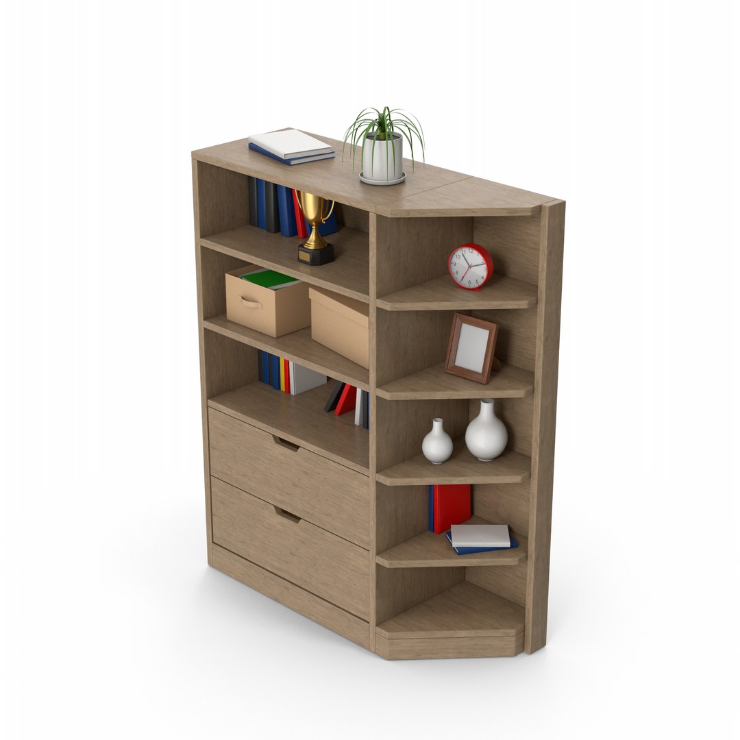 3D Bookcase Cabinet Set Model - TurboSquid 2065682