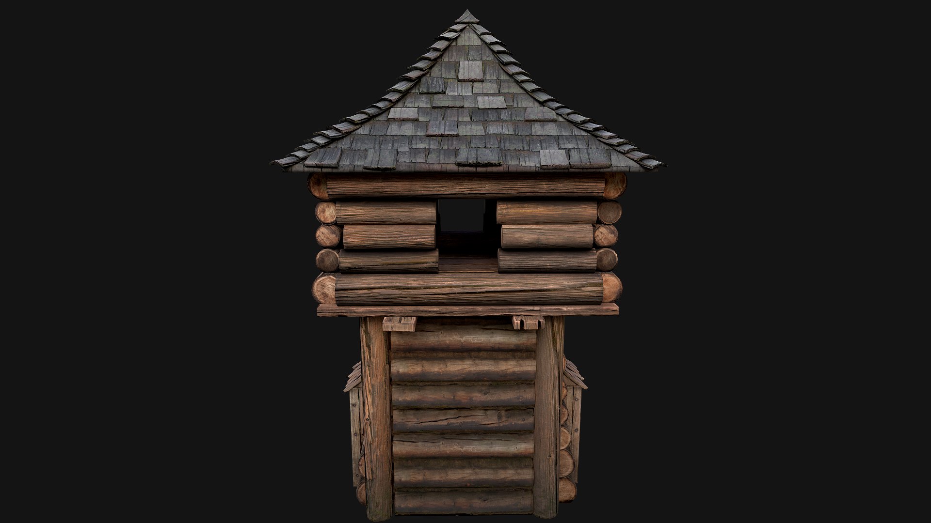 3D Medieval Wooden Tower with Roof - TurboSquid 1956804