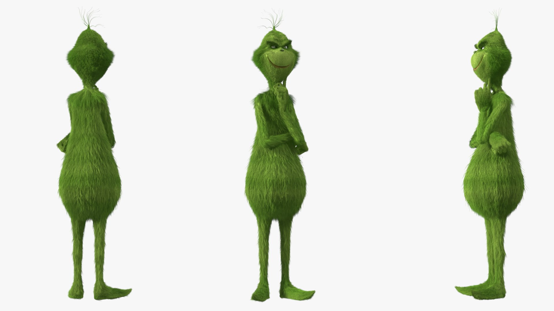 Christmas Cartoon Character Grinch With Fur 3D Model - TurboSquid 2117231