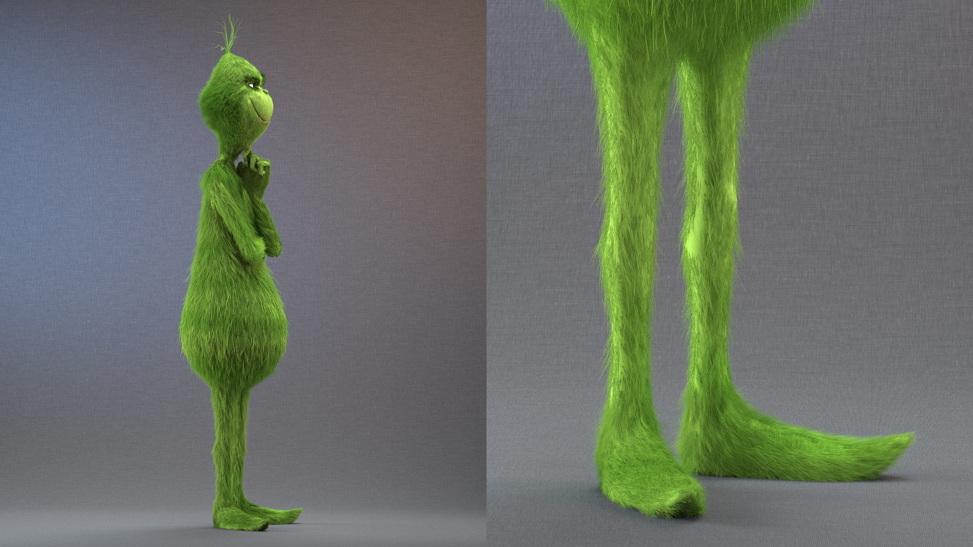 Christmas Cartoon Character Grinch With Fur 3D Model - TurboSquid 2117231