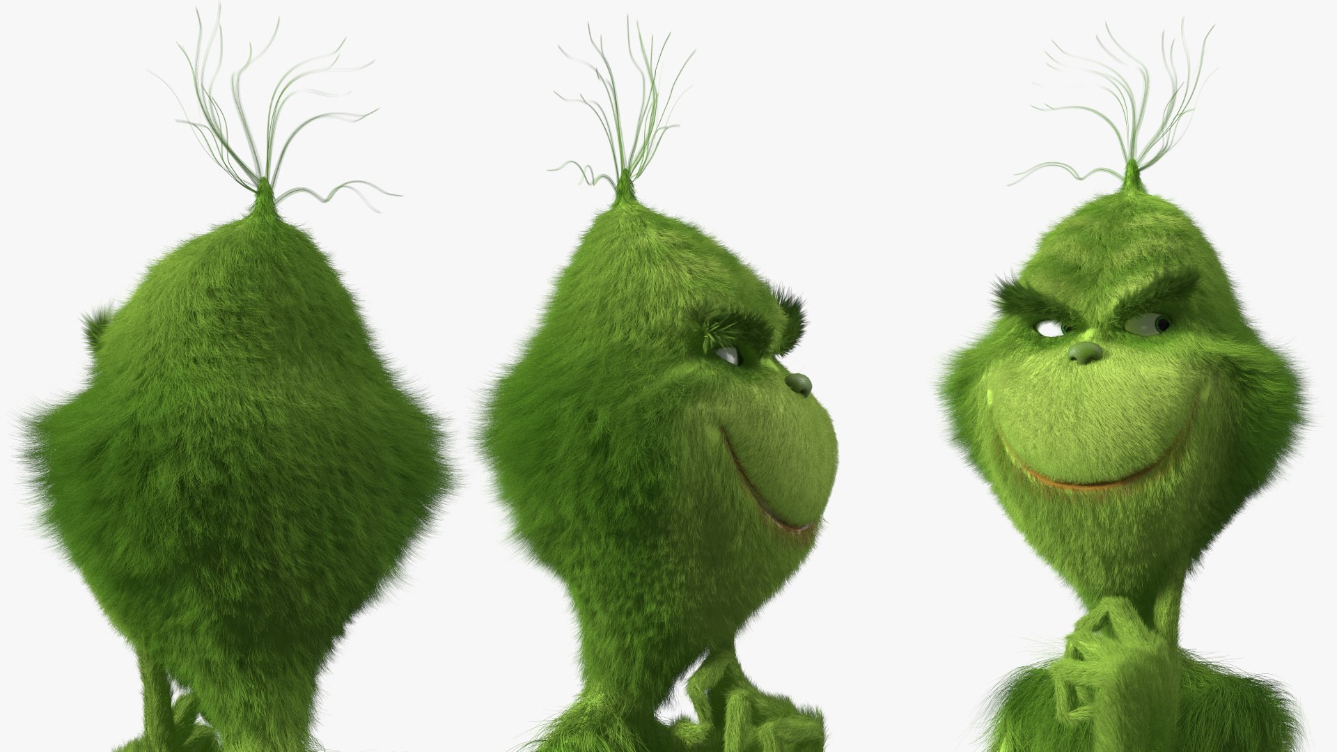 Christmas Cartoon Character Grinch With Fur 3D Model - TurboSquid 2117231