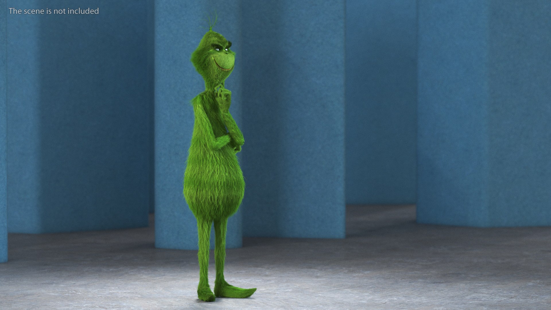 Christmas Cartoon Character Grinch With Fur 3D Model - TurboSquid 2117231