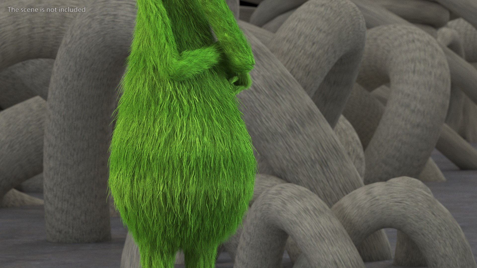 Christmas Cartoon Character Grinch With Fur 3D Model - TurboSquid 2117231
