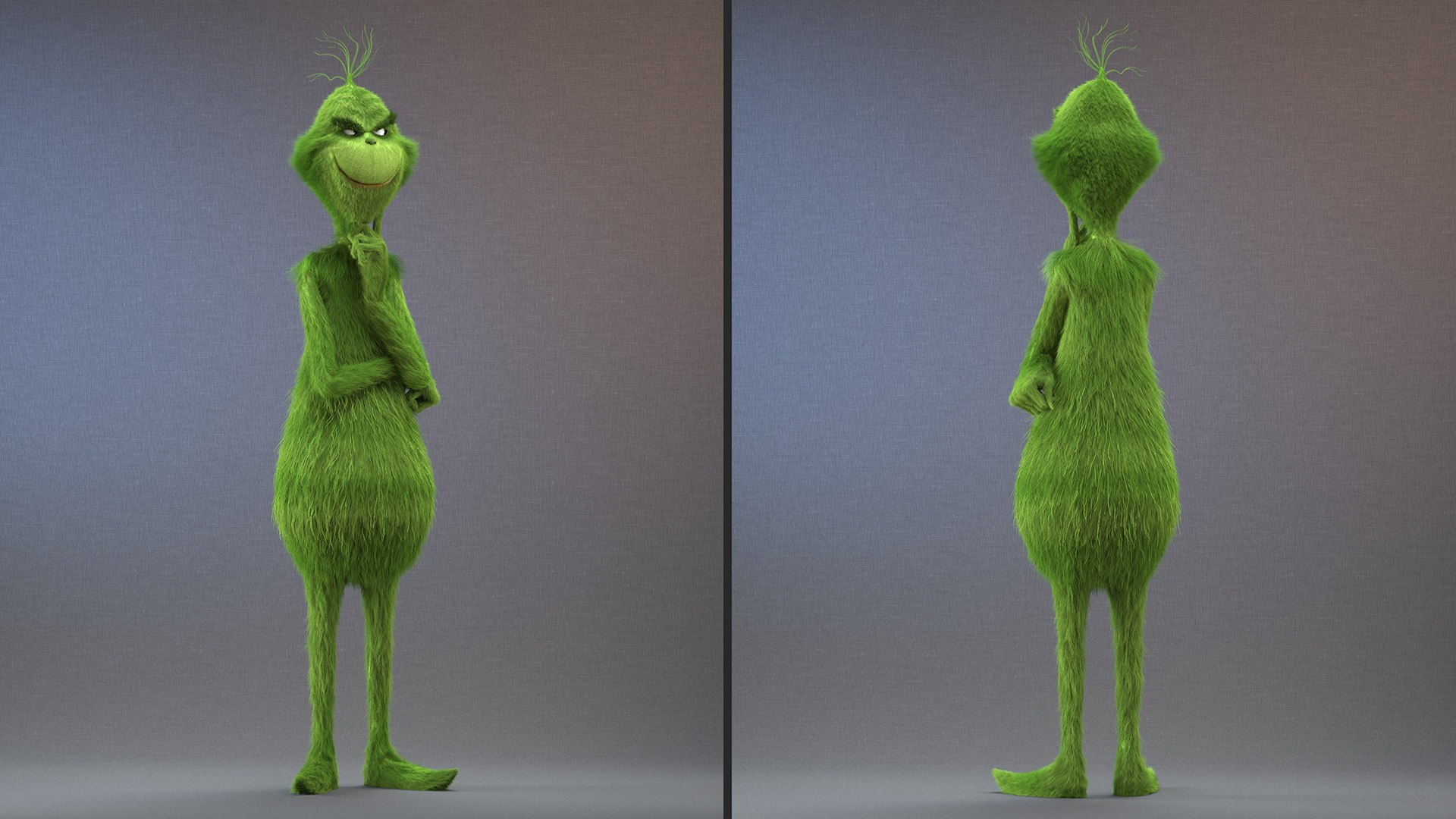 Christmas Cartoon Character Grinch With Fur 3D Model - TurboSquid 2117231