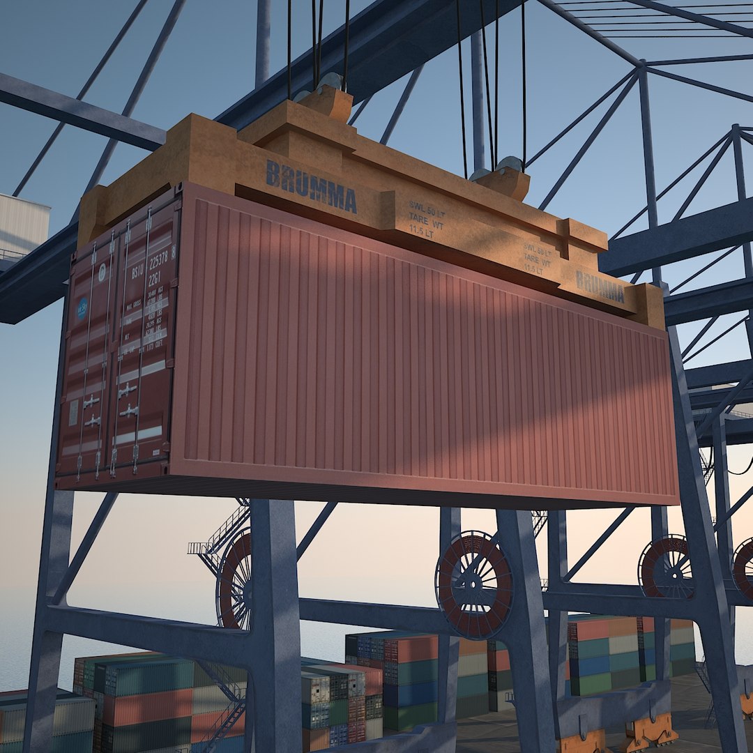 3d Port Crane Container